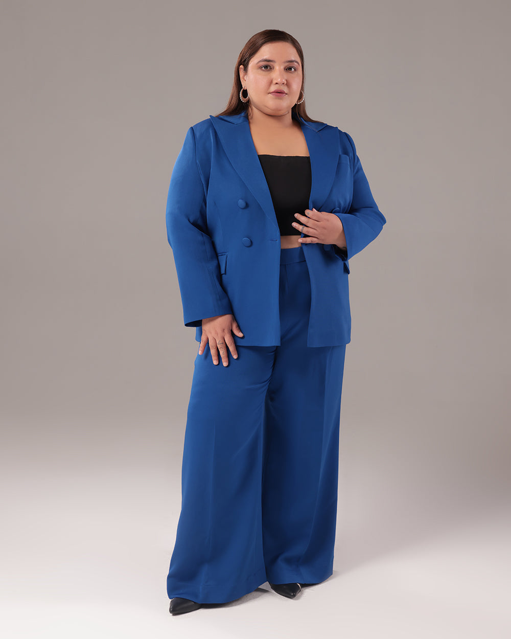 Plus Size Royal Blue Blazer Suit | Sheen Couture – Sheen Couture Official