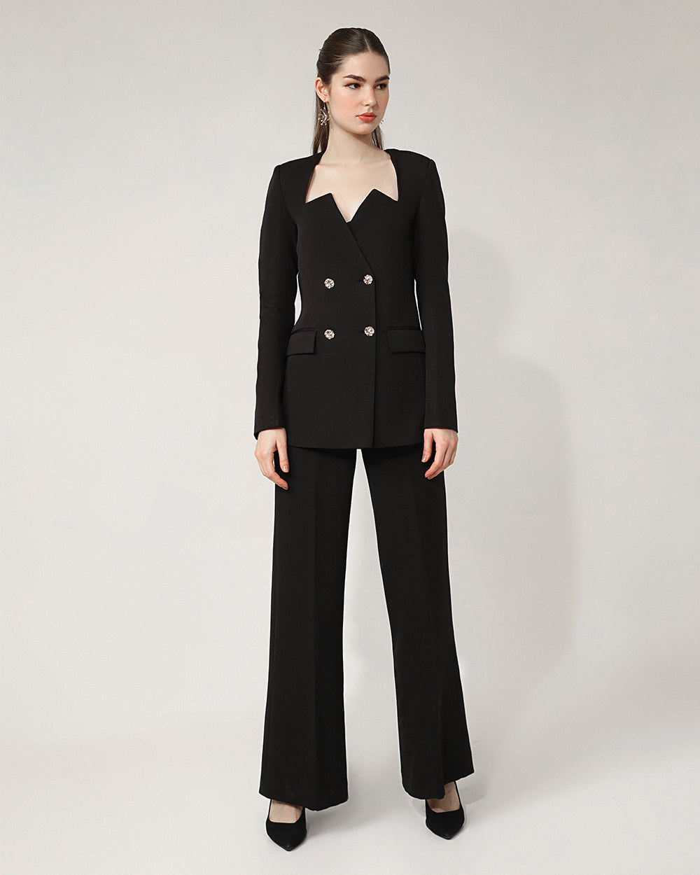Luxe Black Double-Breasted Suit | Sheen Couture Formal Wear – Sheen ...