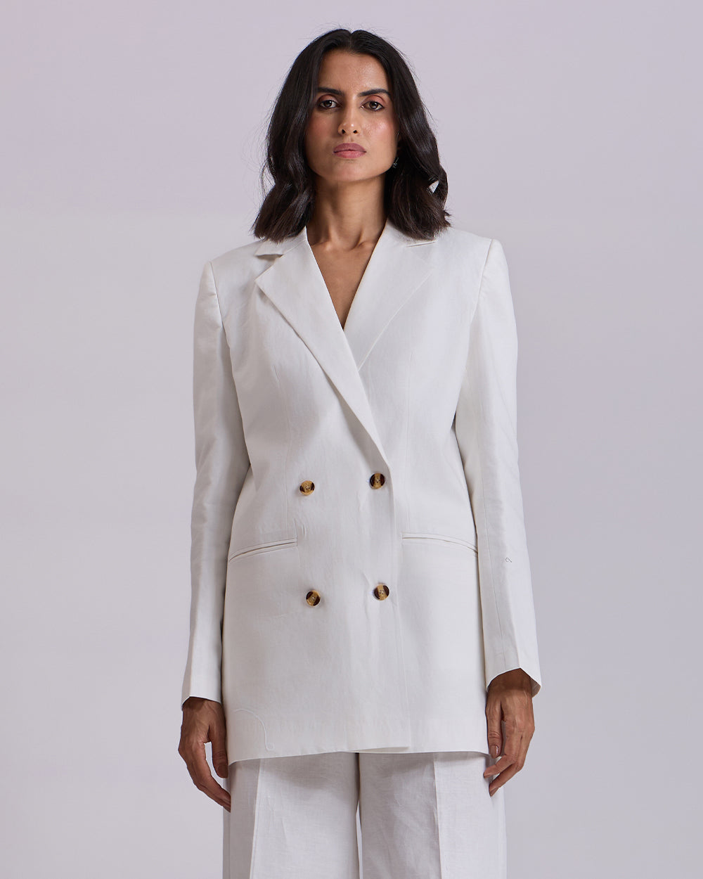 Off White Oversized Blazer | Sheen Couture Power Layer – Sheen Couture ...
