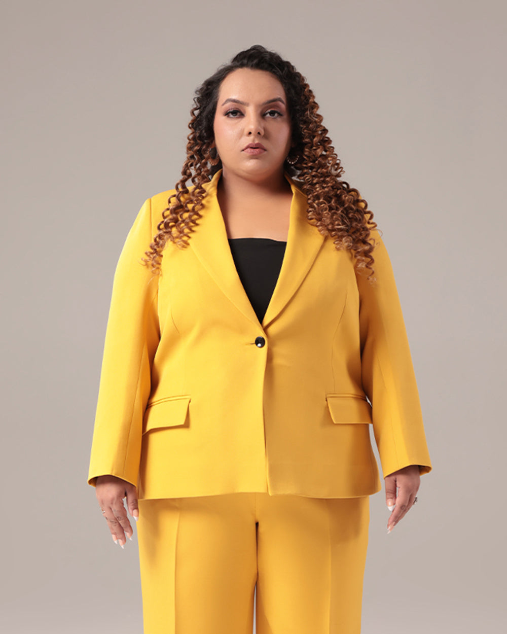 Plus Size Yellow Formal Blazer | Sheen Couture Women’s Wear – Sheen ...