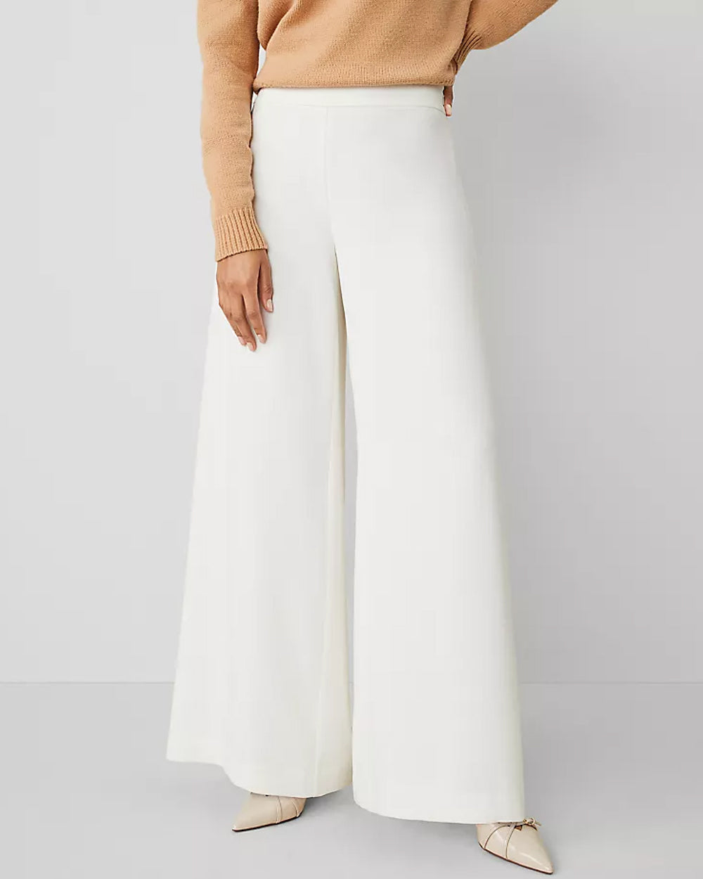 White High Waisted Flared Pants – Sheen Couture Official